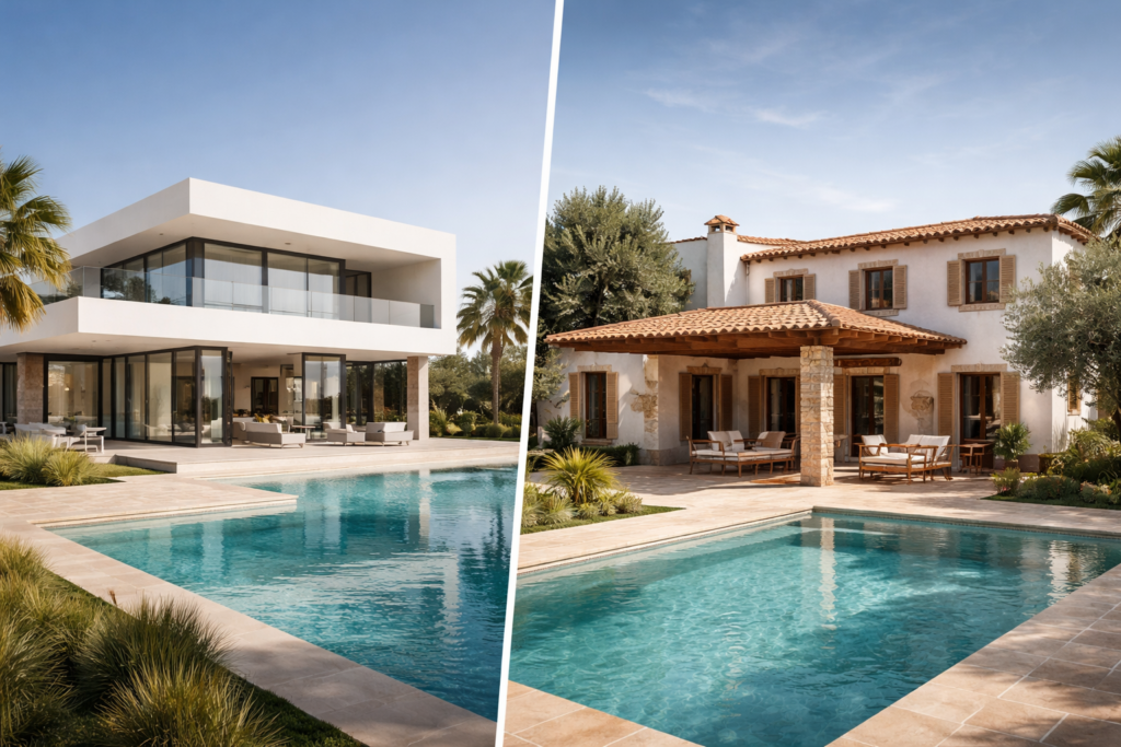 Modern villas vs Mediterranean villas: key differences